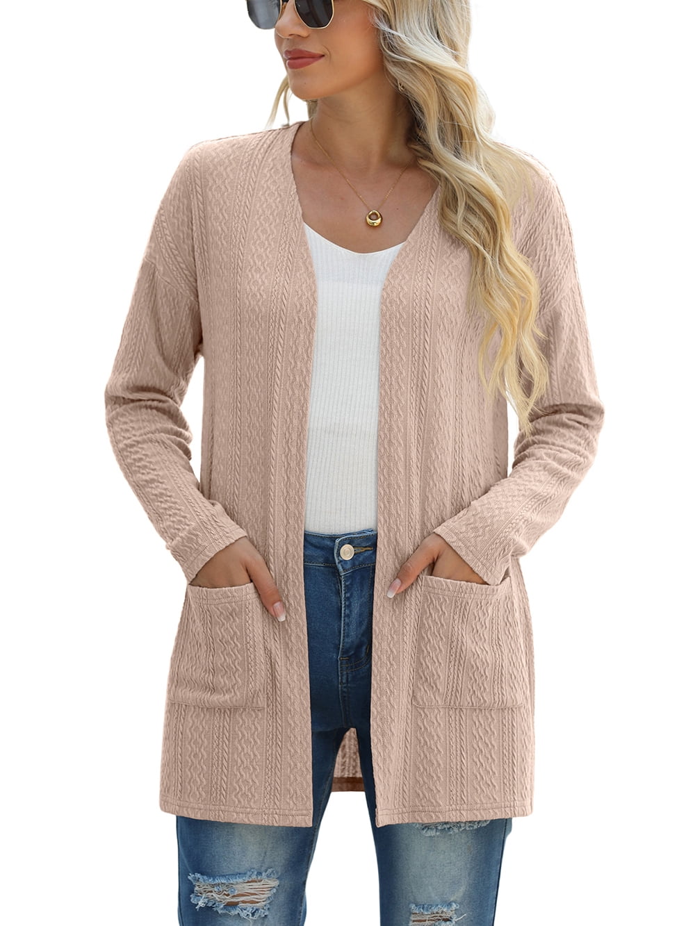 JWD women's fashionable cardigan long sleeved slim fit comfortable ...