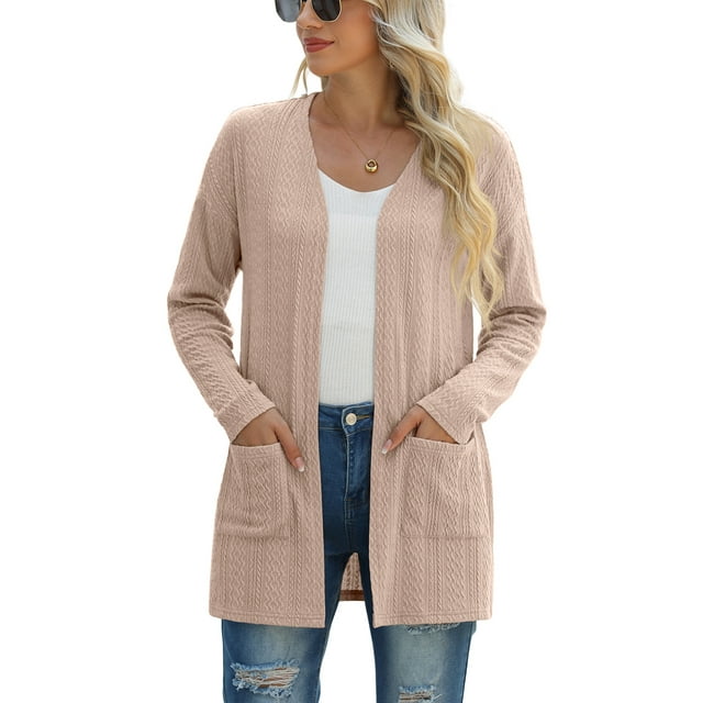 JWD women's fashionable cardigan long sleeved slim fit comfortable ...
