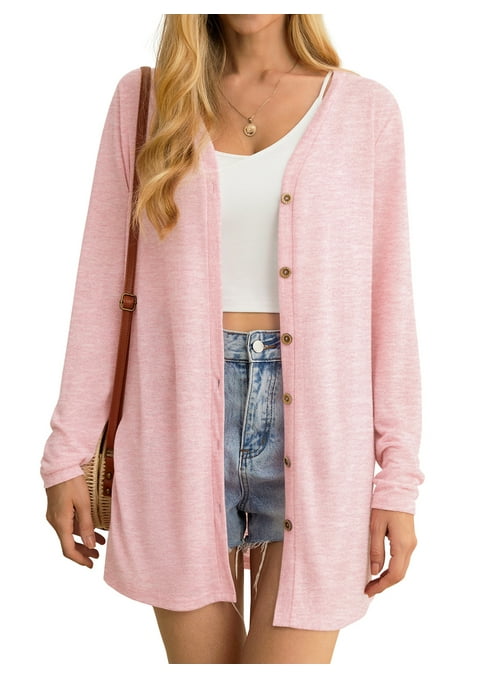 SHOWMALL Women's Plus Cardigans Lightweight Open Front Cardigans 3/4 ...