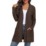 JWD Women's Cardigan Open Front Lightweight Cardigan Long Sleeve ...