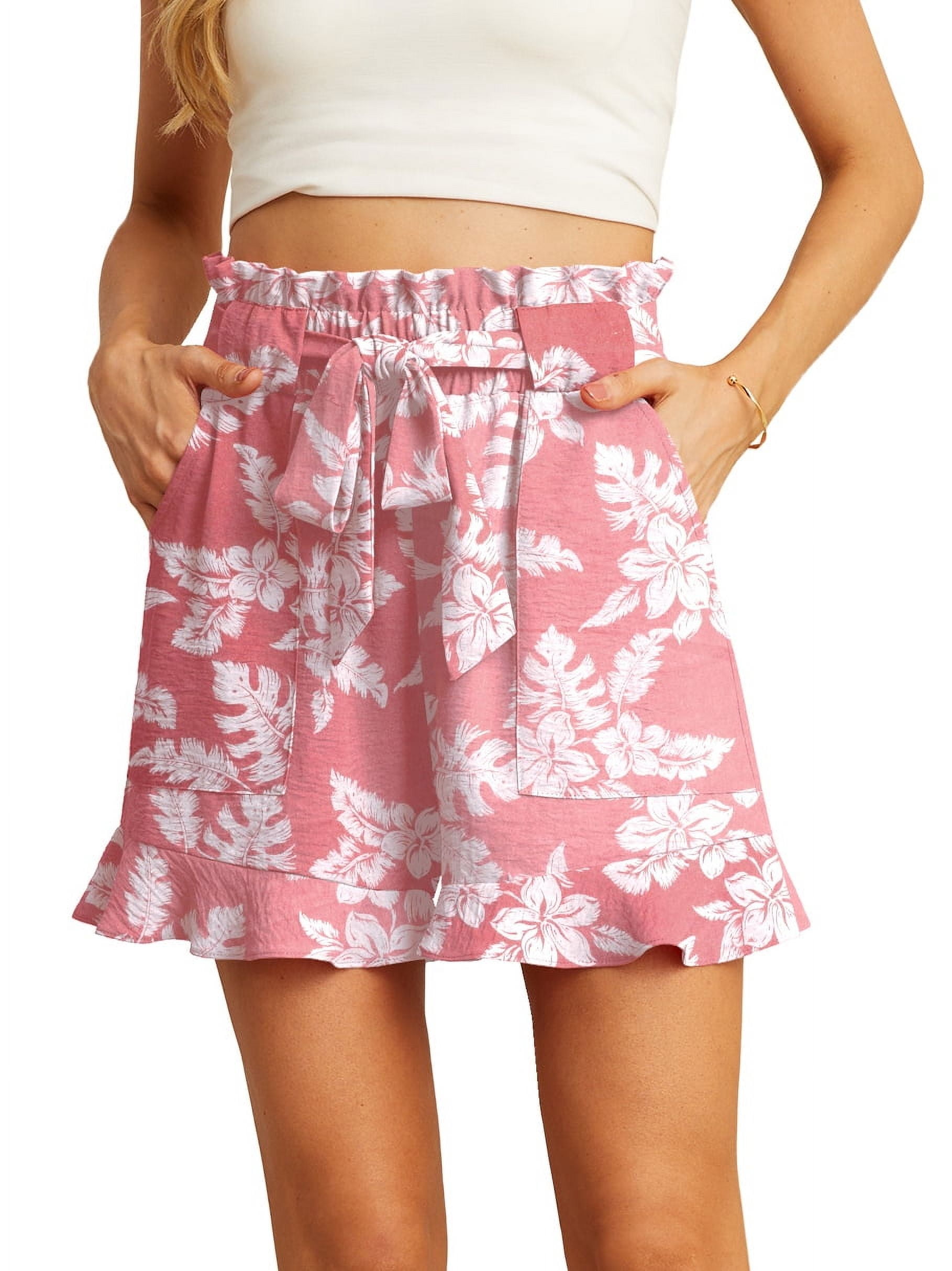 JWD Women's Shorts Butterfly Leaf Frenulum Summer High Waisted Shorts ...