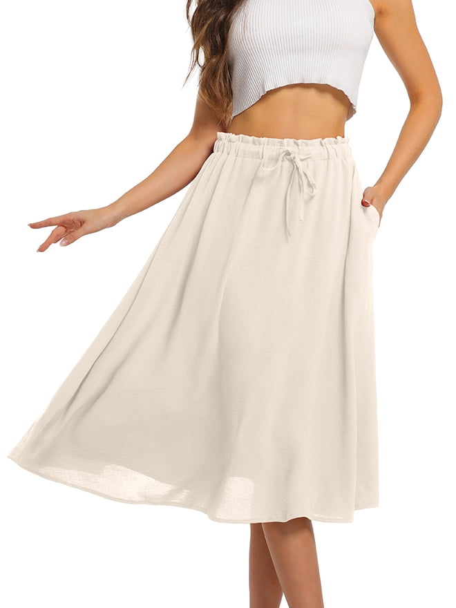 JWD Women's Skirts Flowy Maxi Skirt Summer Long Midi Length Casual Skirt Elegant Cool Dress with ...
