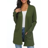 JWD, Women's Casual Cardigan, Lightweight with Pockets, L - Walmart.com