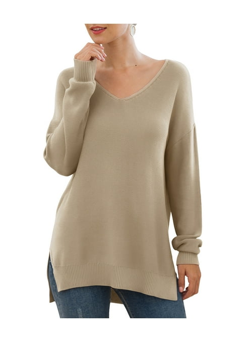 Women's Baggy Grey High Neck Dolman Sleeve Sweater Casual Soft Color ...