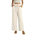 JWD Women's High Waist Wide Leg Pants with Elastic Waistband, Pockets ...