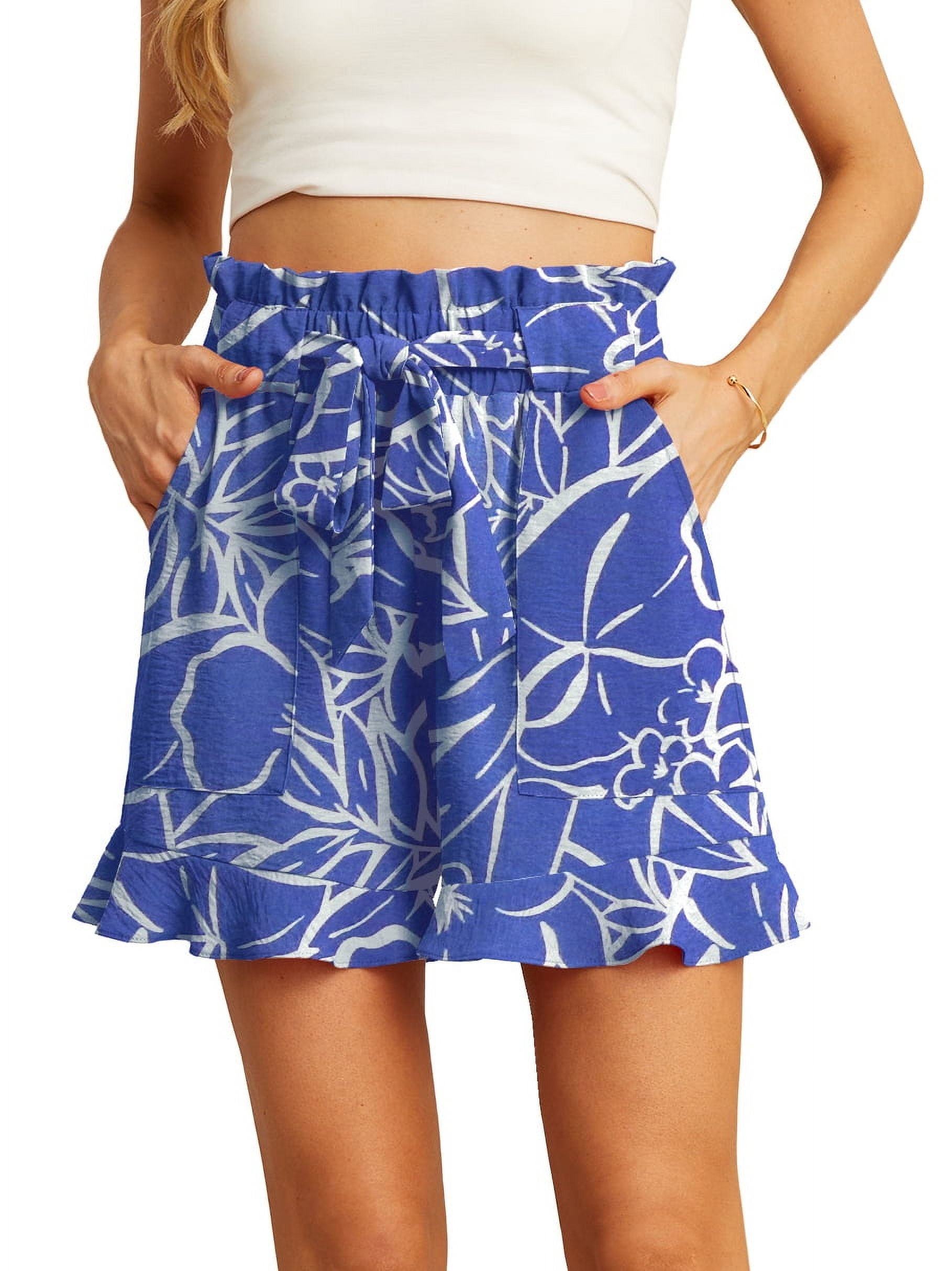 JWD Women's Shorts Butterfly Leaf Frenulum Summer High Waisted Shorts ...
