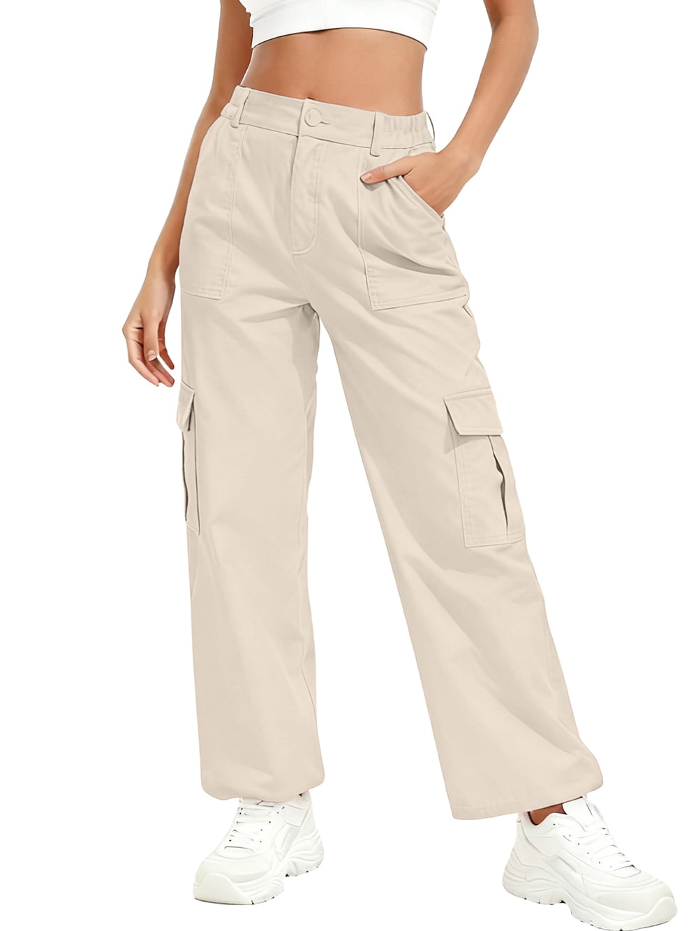 JWD Womens Parachute Cargo Pants with Pockets Quick Dry Hiking Pants ...