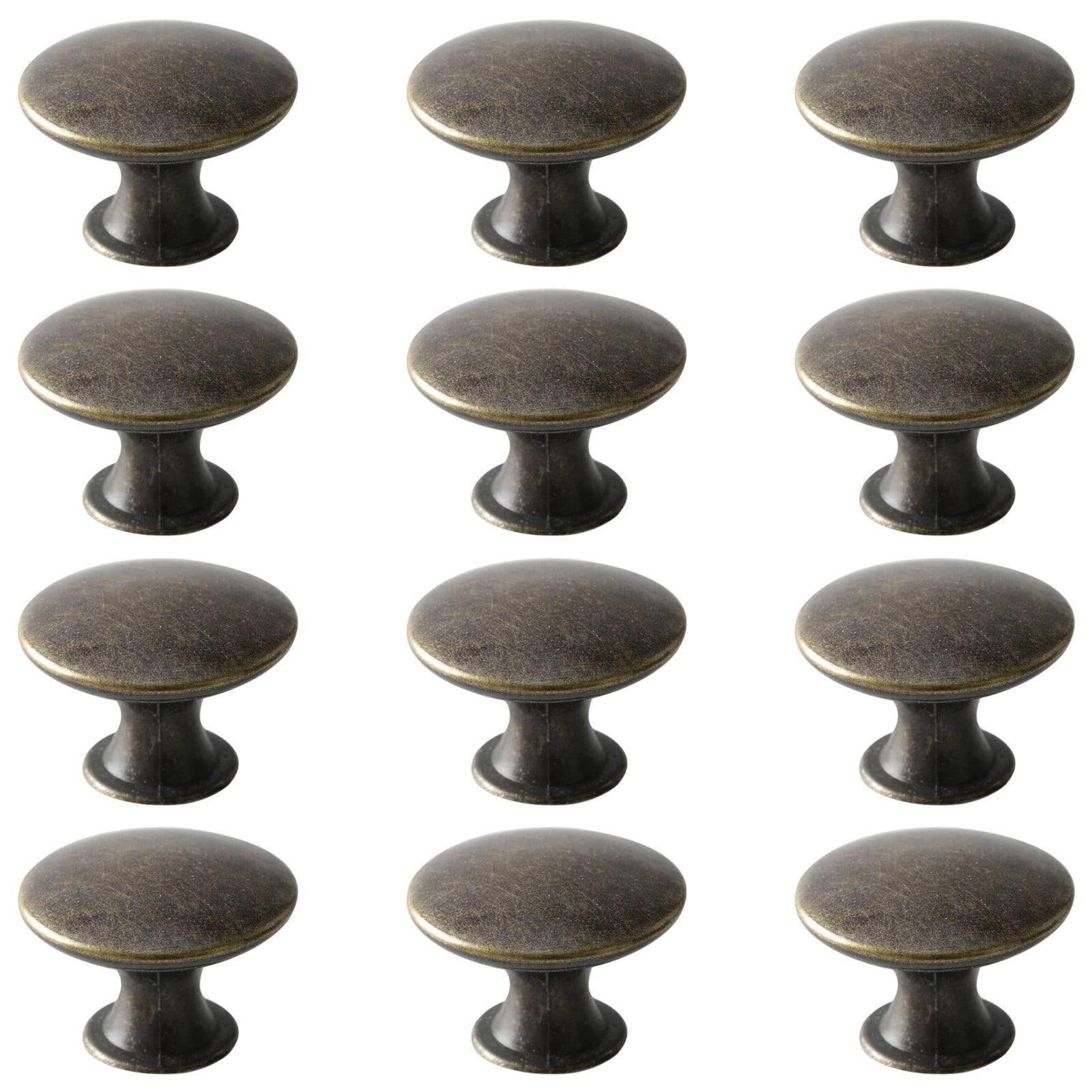 JWDX, 12 Handles 12Pc Vintage Cabinet Knobs Antique Bronze Cupboard Door Pull Knob Round Alloy ...
