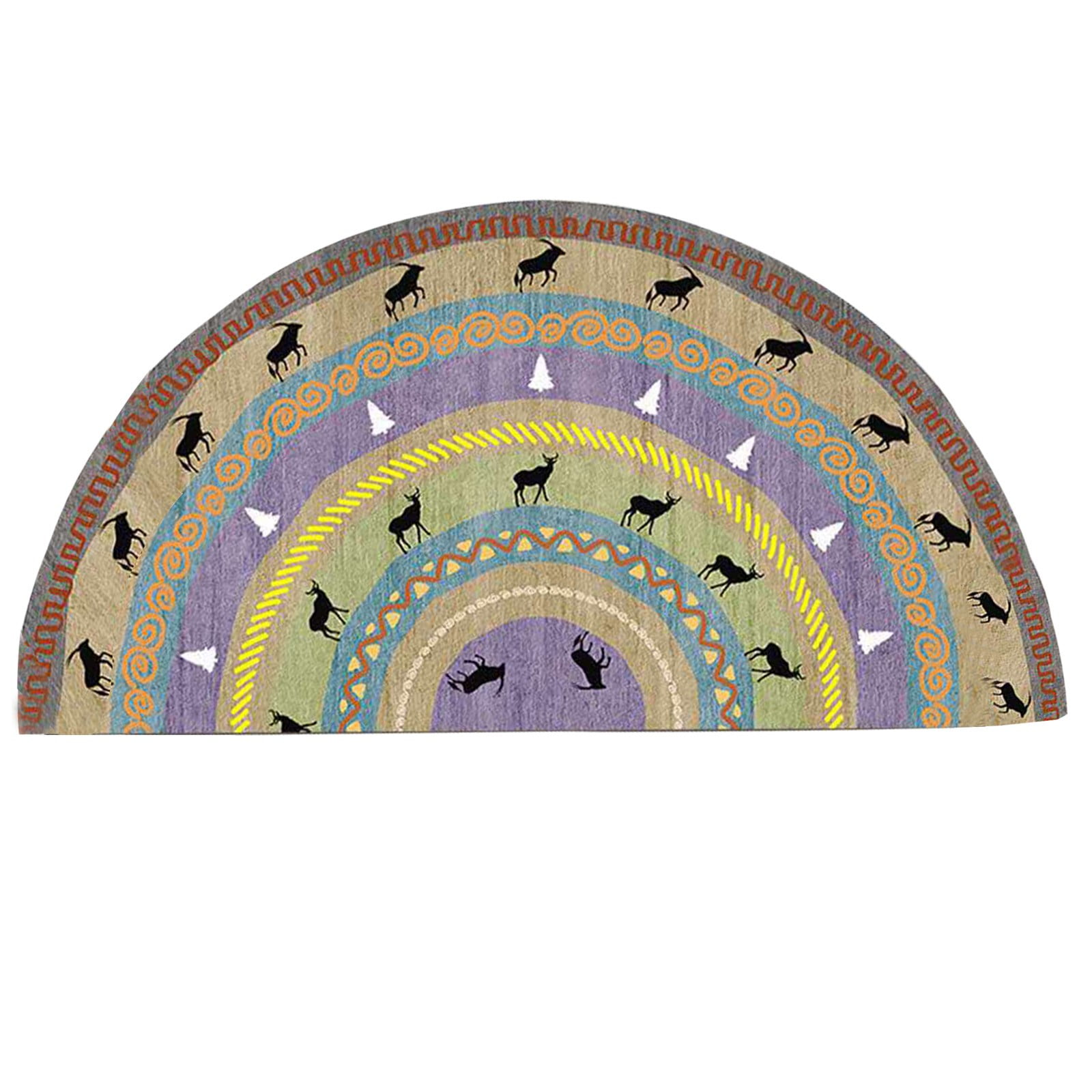 JWDX Carpet, Boho Rug, Clearance Bohemian Wind Semi Circular Floor Mats ...