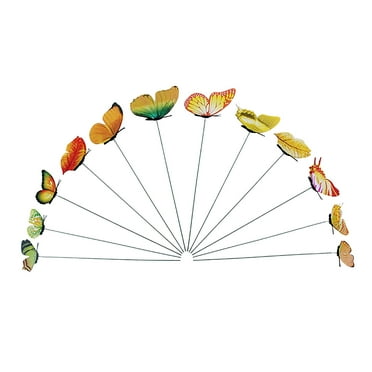 "EEEkit 50pcs Waterproof PVC Butterfly Stakes for Garden, Patio, Yard ...