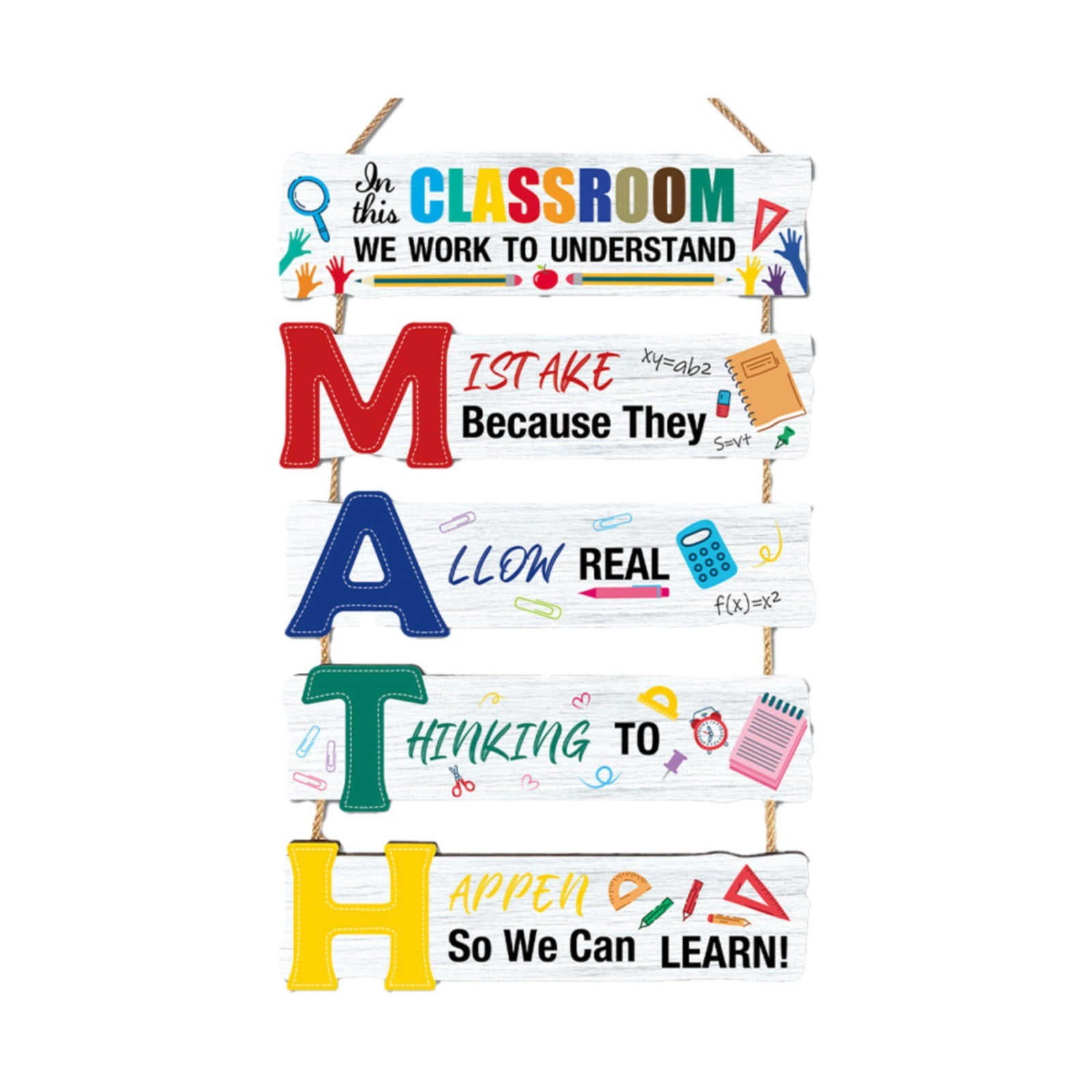JWDX Event and Party! Motivational Classroom Signs Decor Hanging Wood ...