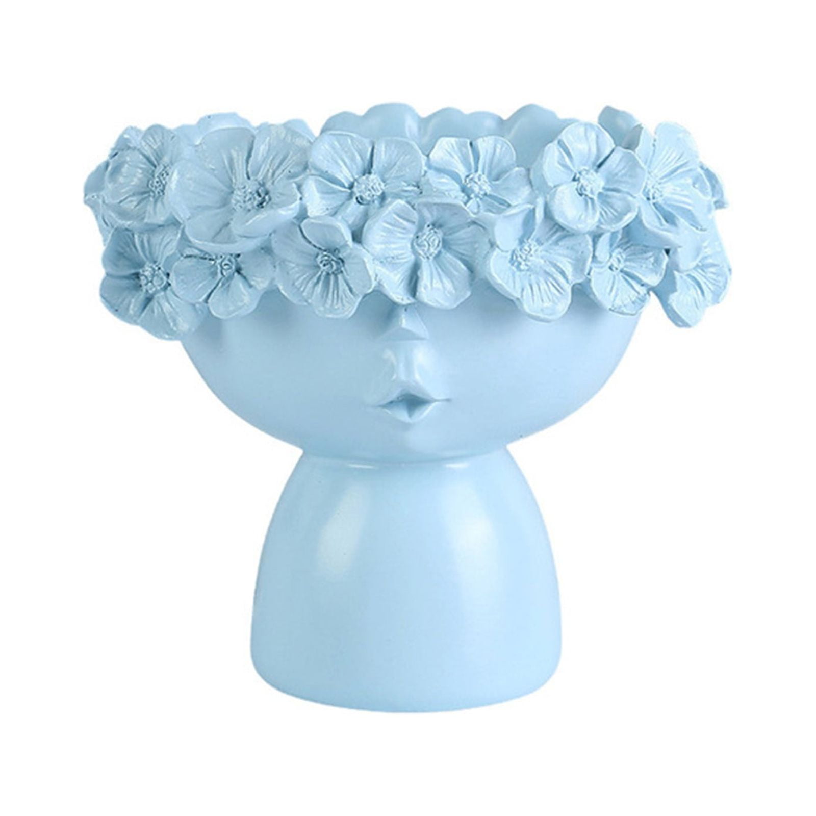 JWDX Face Twoel Clearance, Flower Wreath Girl Vase Crown Storage Box Doll Head Planter Nursery ...