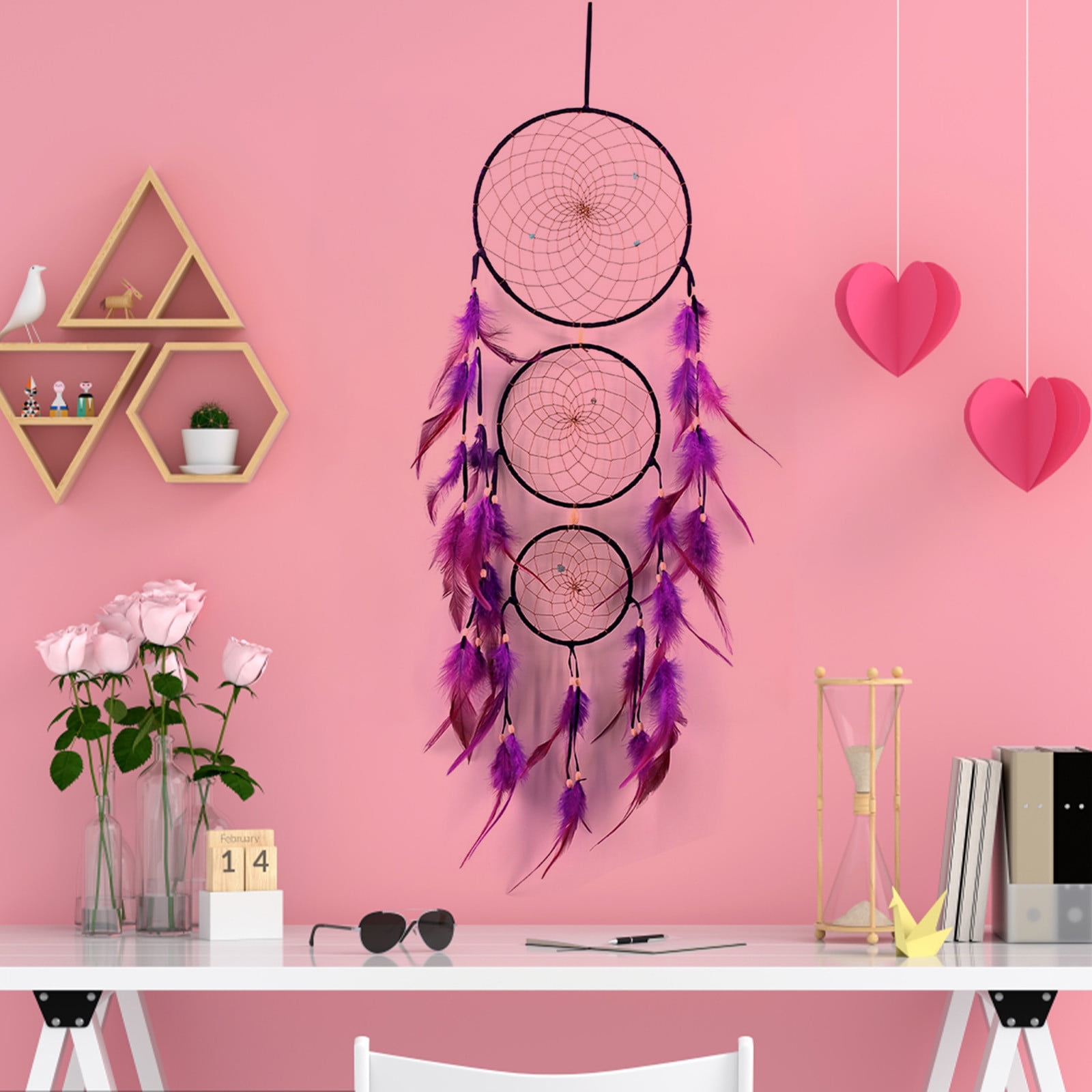 JWDX Ornament, Hangs Clearance! Three Ring Tip Hair Dream Catches Home ... JWDX Ornament, Hangs Clearance! Three Ring Tip Hair Dream Catches Home ...