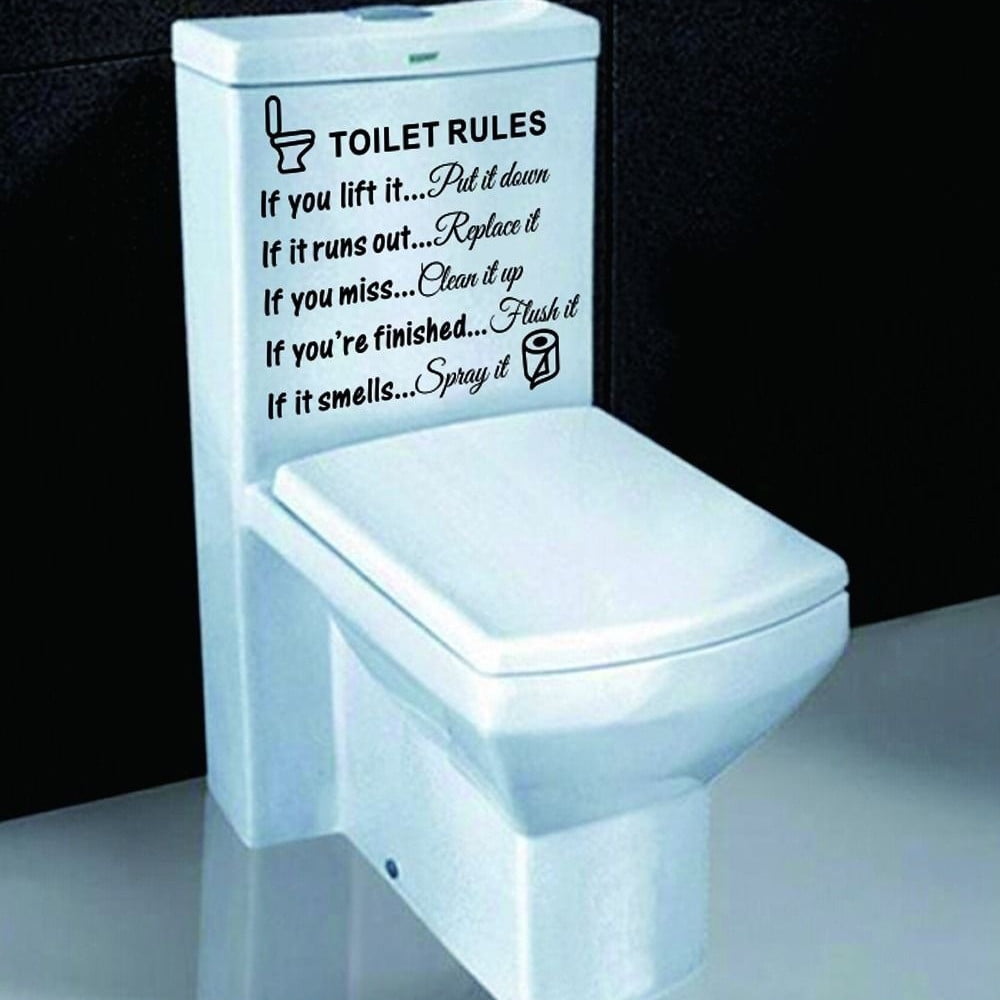 JWDX Wall Stickers Clearance Sticker Rules Toilet Decals Diy Vinyl Wall ...