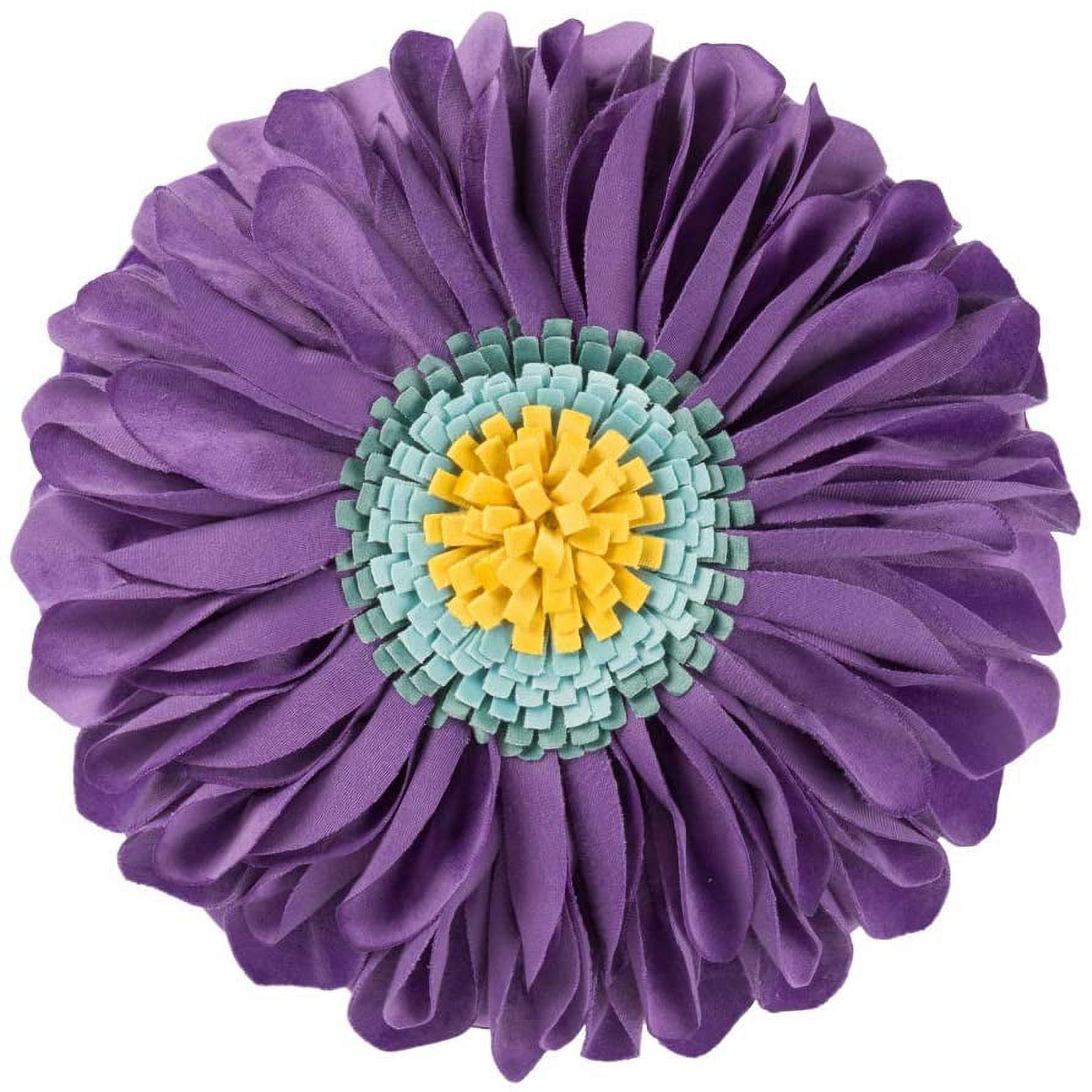 JWH 3D Handmade Round Decorative Soft Velvet Flower Throw Pillows for ...