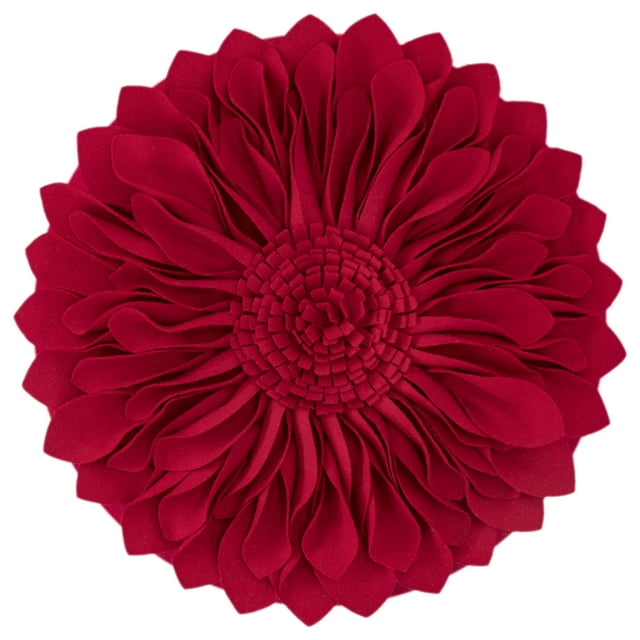 Jwh 3d Handmade Round Decorative Sunflower Wool Throw Pillows For Bed