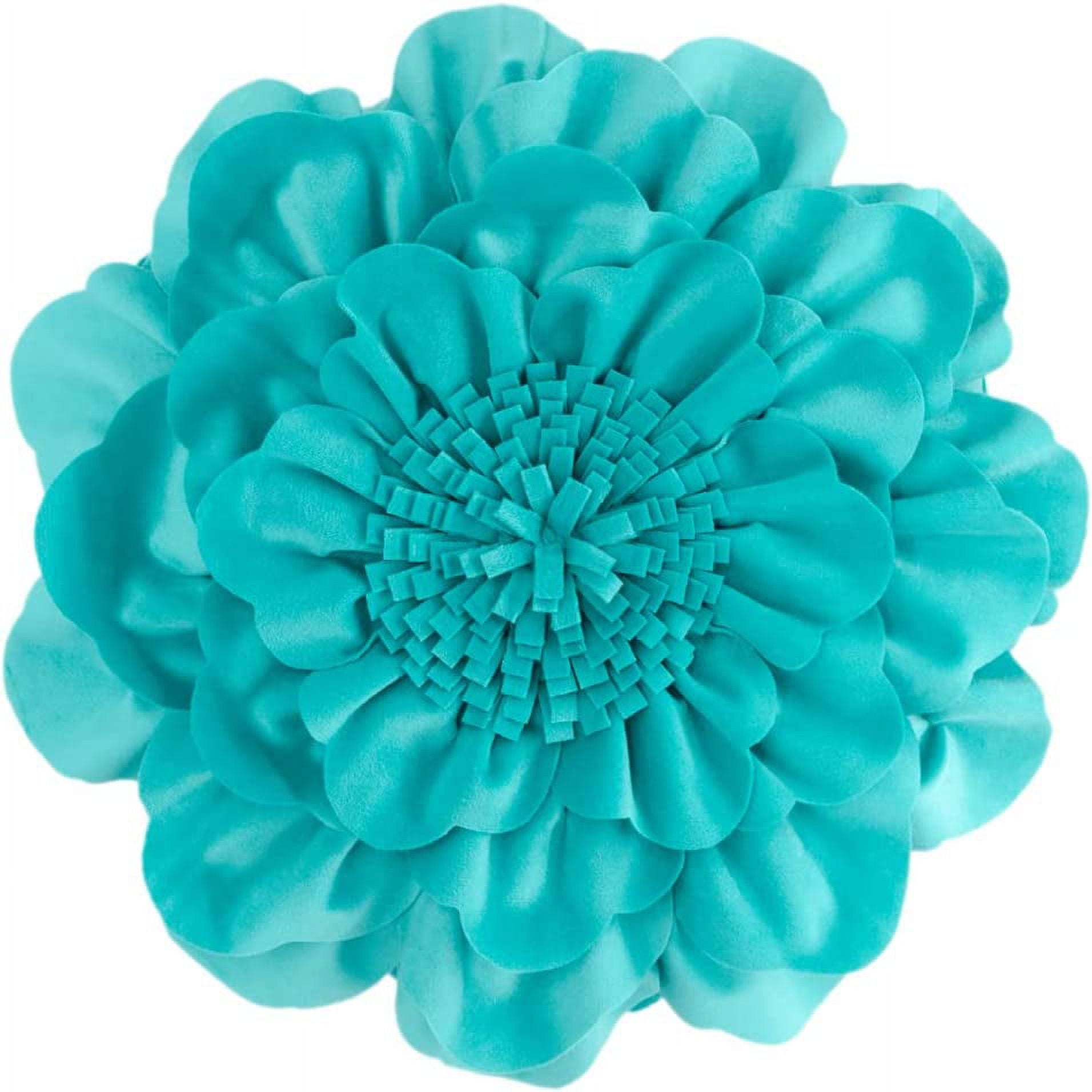 JWH 3D Handmade Small Round Decorative Soft Velvet Flower Throw Pillow ...