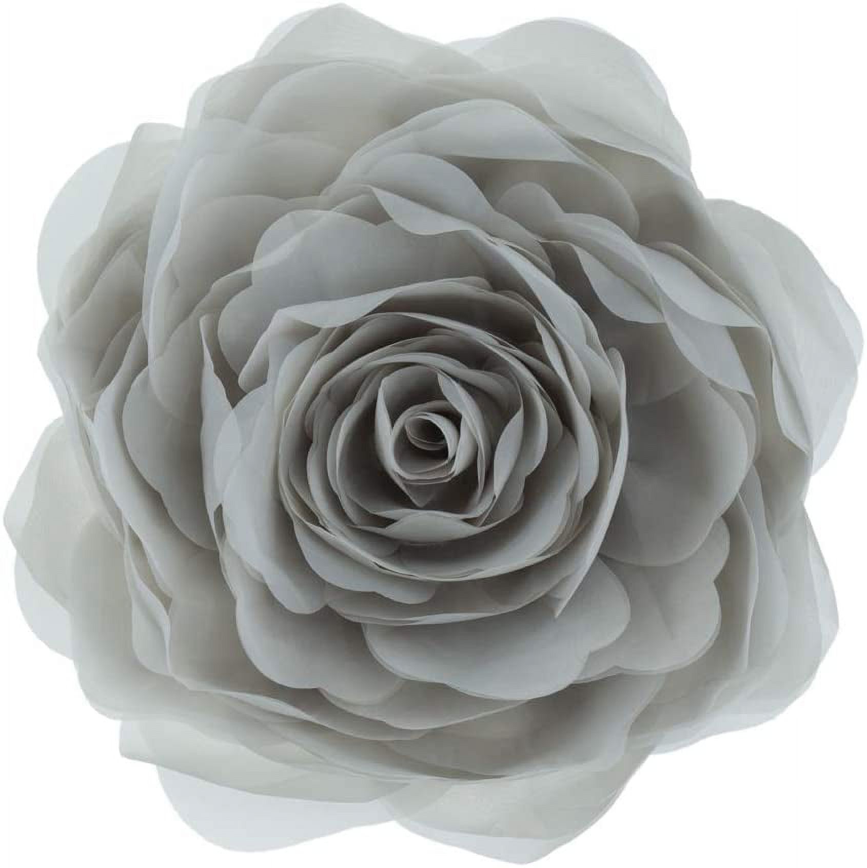JWH 3D Handmade Soft Round Decorative Gauze Rose Flower Accent Throw ...