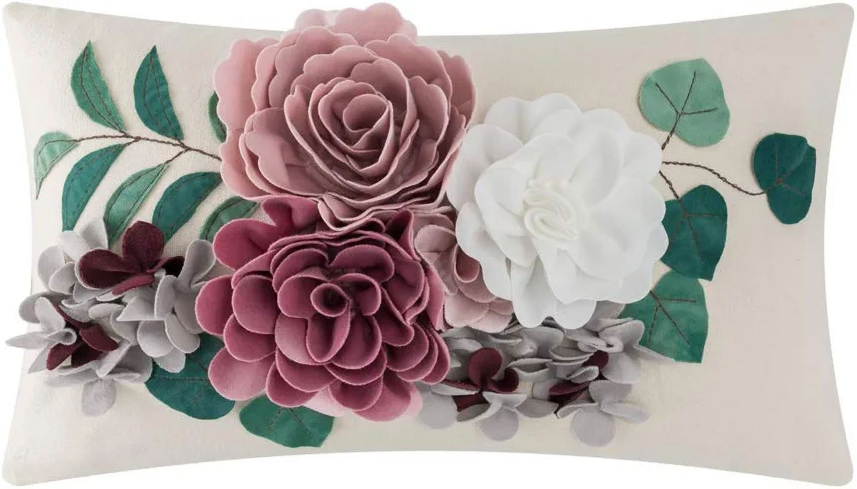 JWH 3D Rectangle Colorful Decorative Velvet Accent Pillow Cases Dusty ...