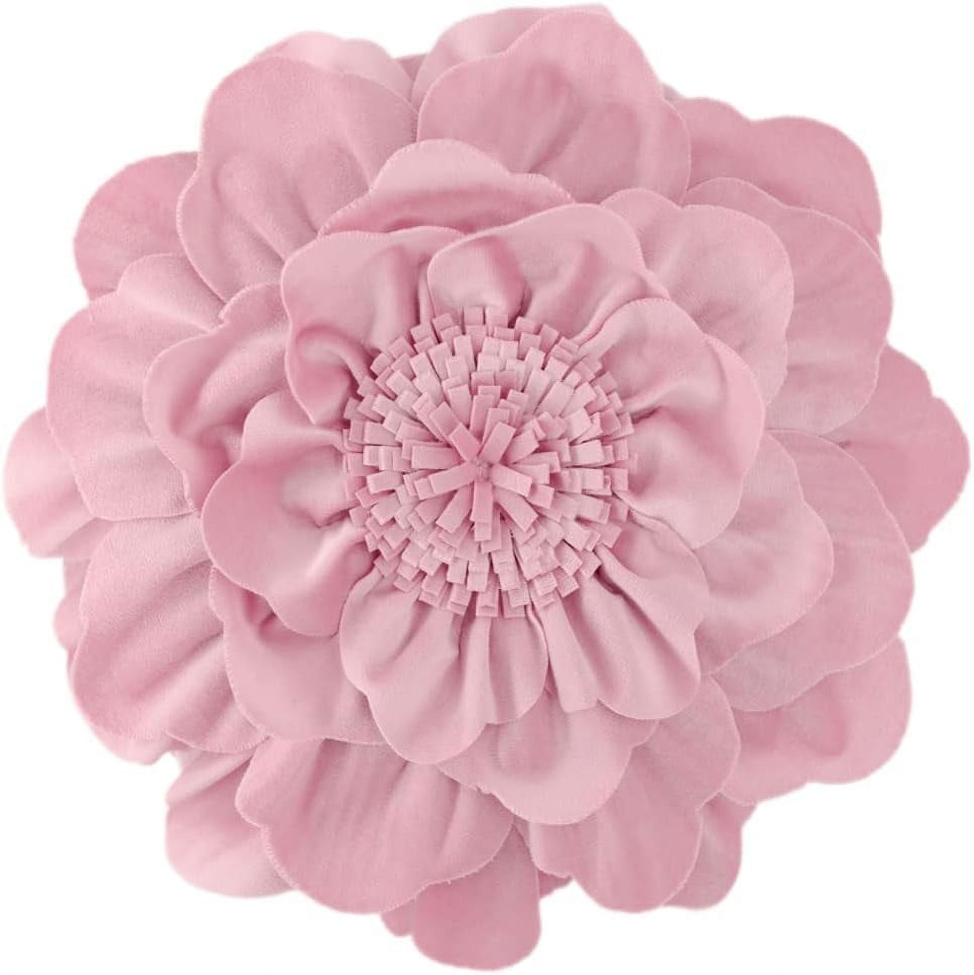 JWH 3D Round Decorative Flower Throw Pillows Circular Soft Velvet ...