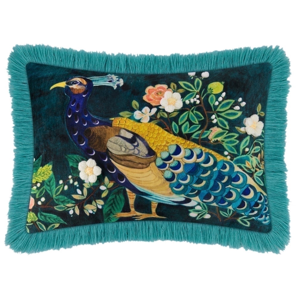 JWH Amazing and Fabulous Chenille Print Peacock Throw Pillow Covers ...
