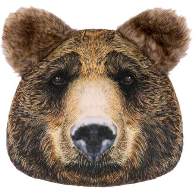 JWH Handmade and Printed 3D Decorative Stuffed Bear Head Throw Pillow ...