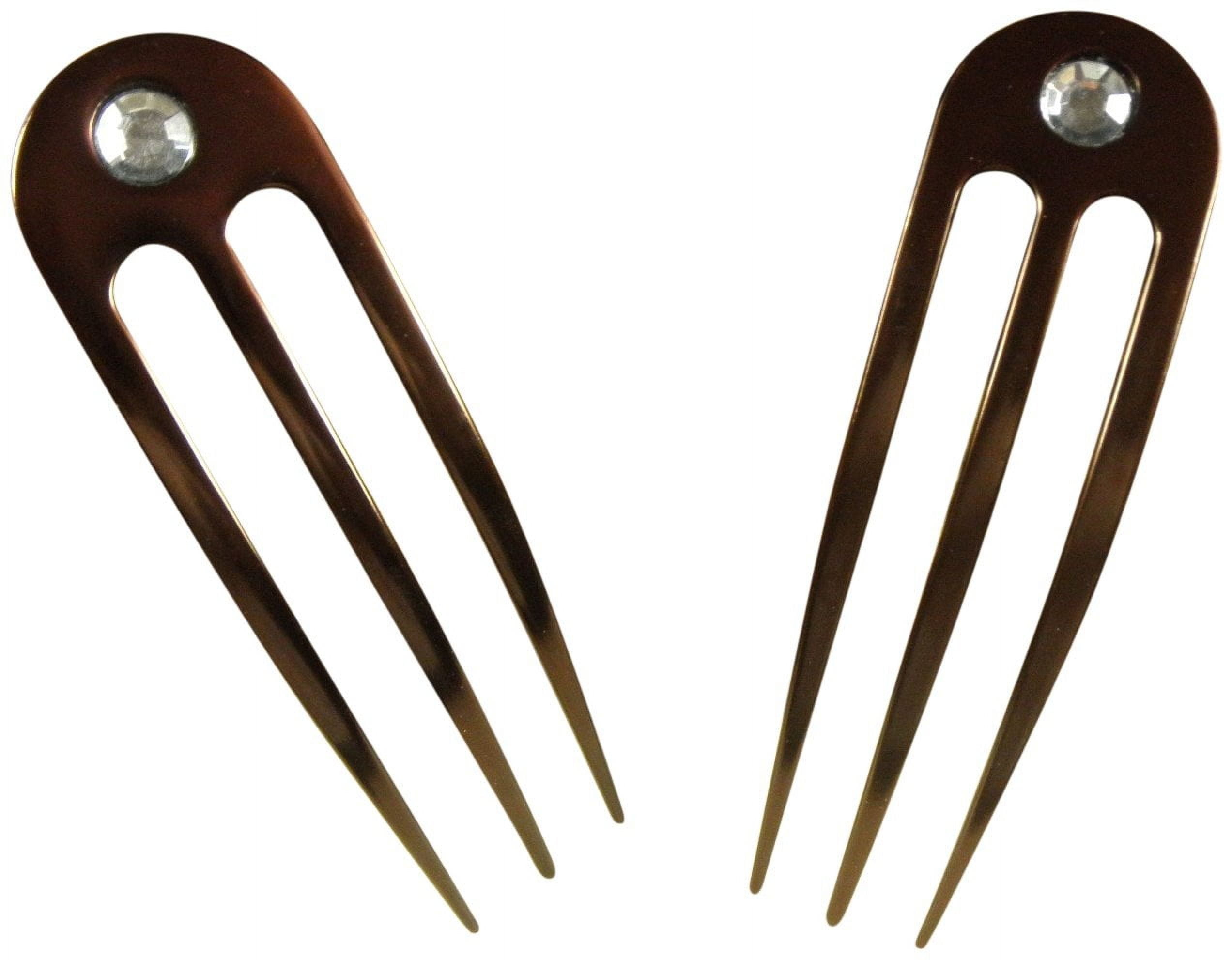 JWL (2) Anodized Aluminum 3 Prong Hair Fork 4.9 inch Curved Unbreakable Waterproof with FPL of 4 ...