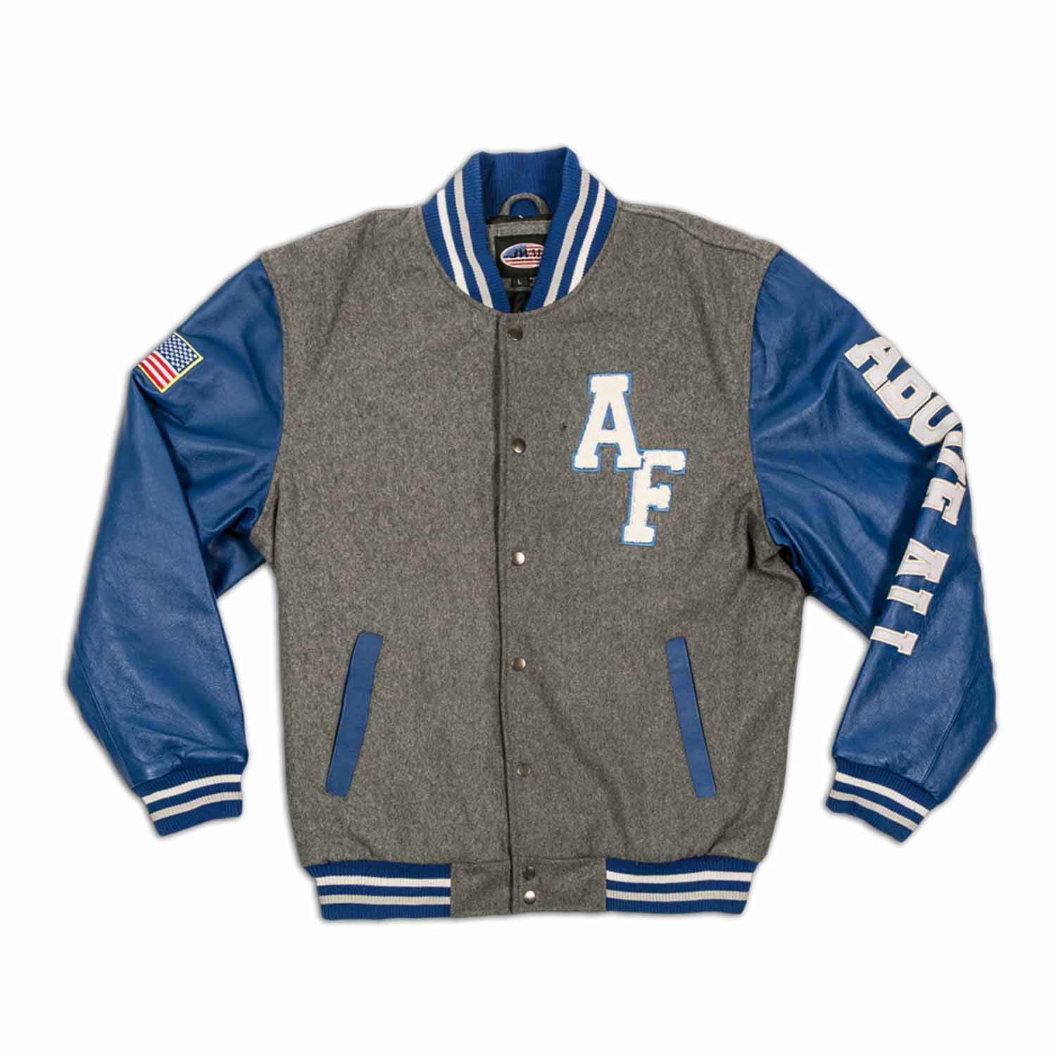 JWM Military Mens Leather Polyester Embroidered Varsity Jacket (USAF ...