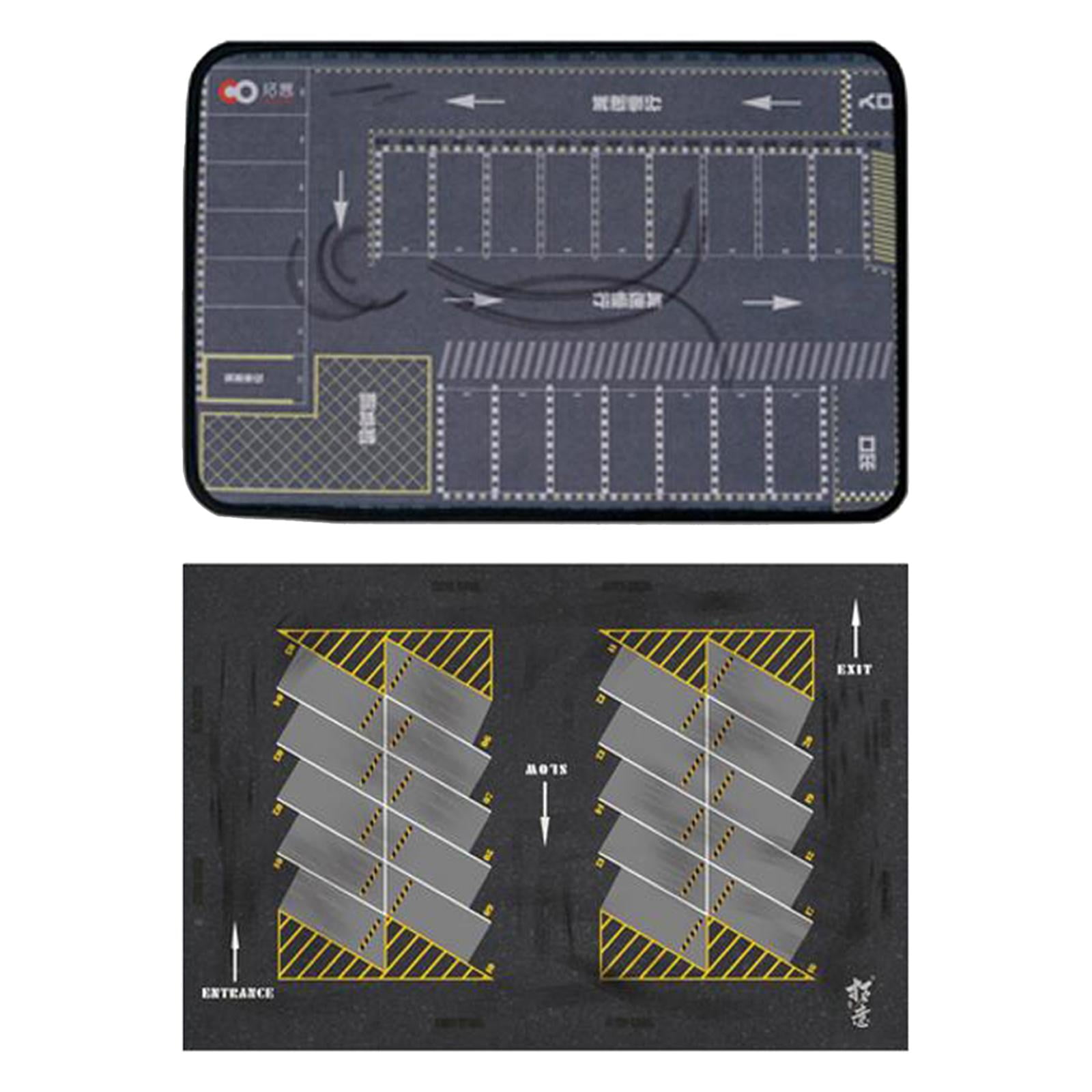 JWQFBC 2Pcs Diecast Car Parking Lot, Mini Model Car Garage Scene Mat ...