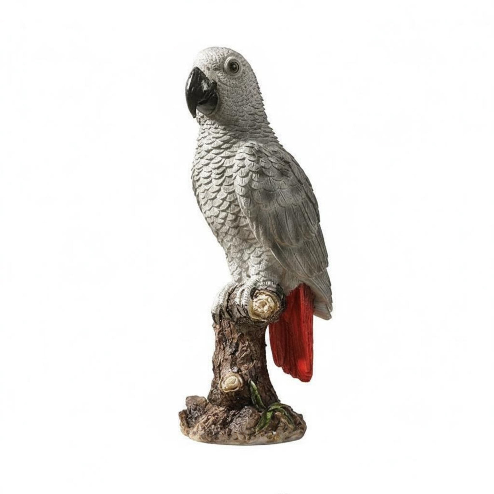 JWQFBC African Grey Parrot Statue Detailed Craftsmanship Resin Parrot ...