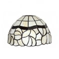 JWQFBC Art-Glass Style Lamp Shade Cream-White and Amber Art-GlassShade ...