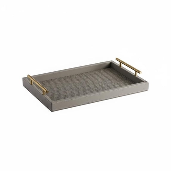 JWQFBC Leather Tray Luxury Look Rectangular Tray with Handles Multi-Use ...