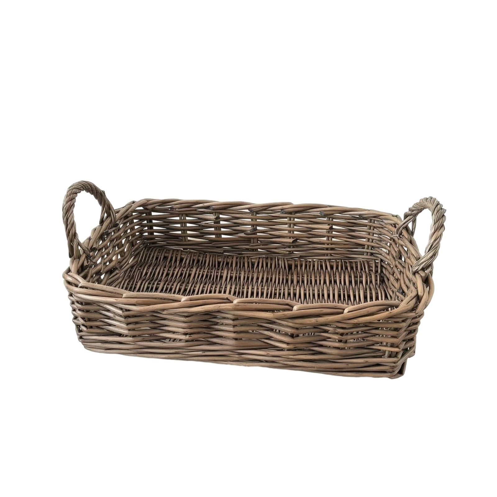 JWQFBC Rectangular Wicker Basket Shallow Rectangular Tray Basket Open ...