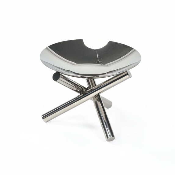 JWQFBC Round Tray Stand Crossed Legs Stainless Steel Tray Stand ...