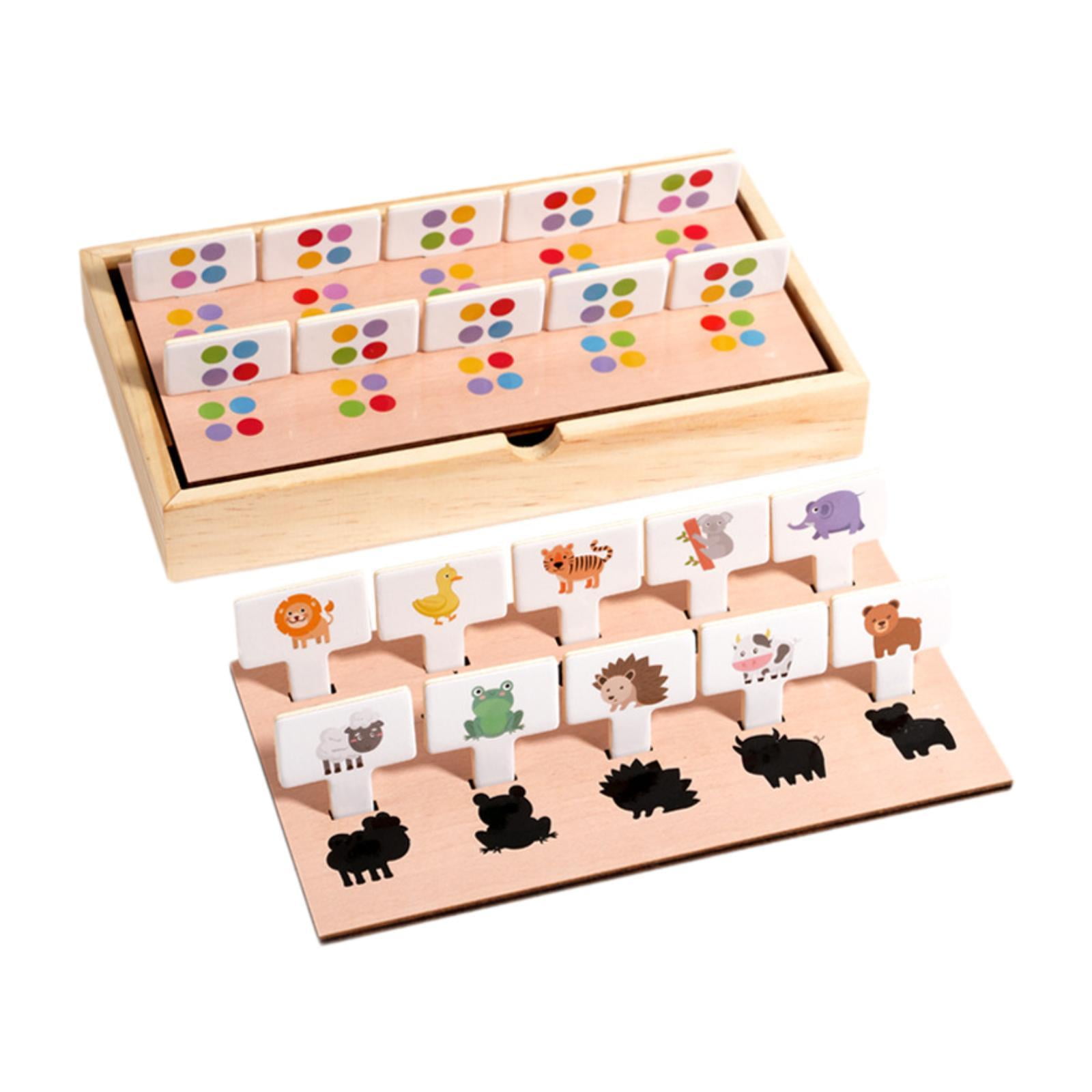JWQFBC Shadow Matching Games Color Shape Recognition Wood Fine Motor ...