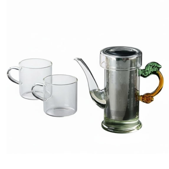 JWQFBC Tea Water Separation Pot Heat Resistant Glass Teapot with ...