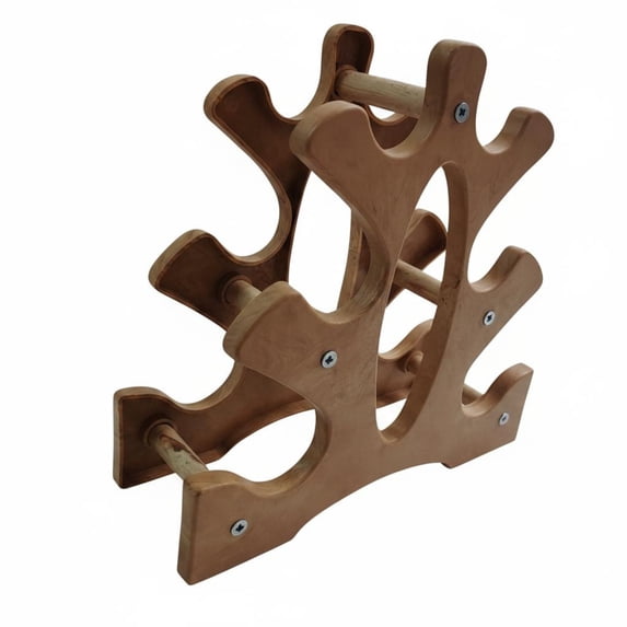 JWQFBC Three-Tier Dumbbell Rack Wood 3 Tier Dumbbell Rack Open Frame ...