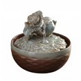 JWQFBC USB Tabletop Water Feature Textured Glazed Chinese Style Water ...