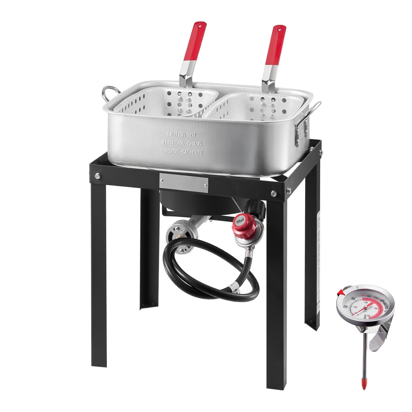 JWRWEF 18 Qt Aluminum Outdoor Propane Deep Fryer Kit with 2 Fry Baskets ...