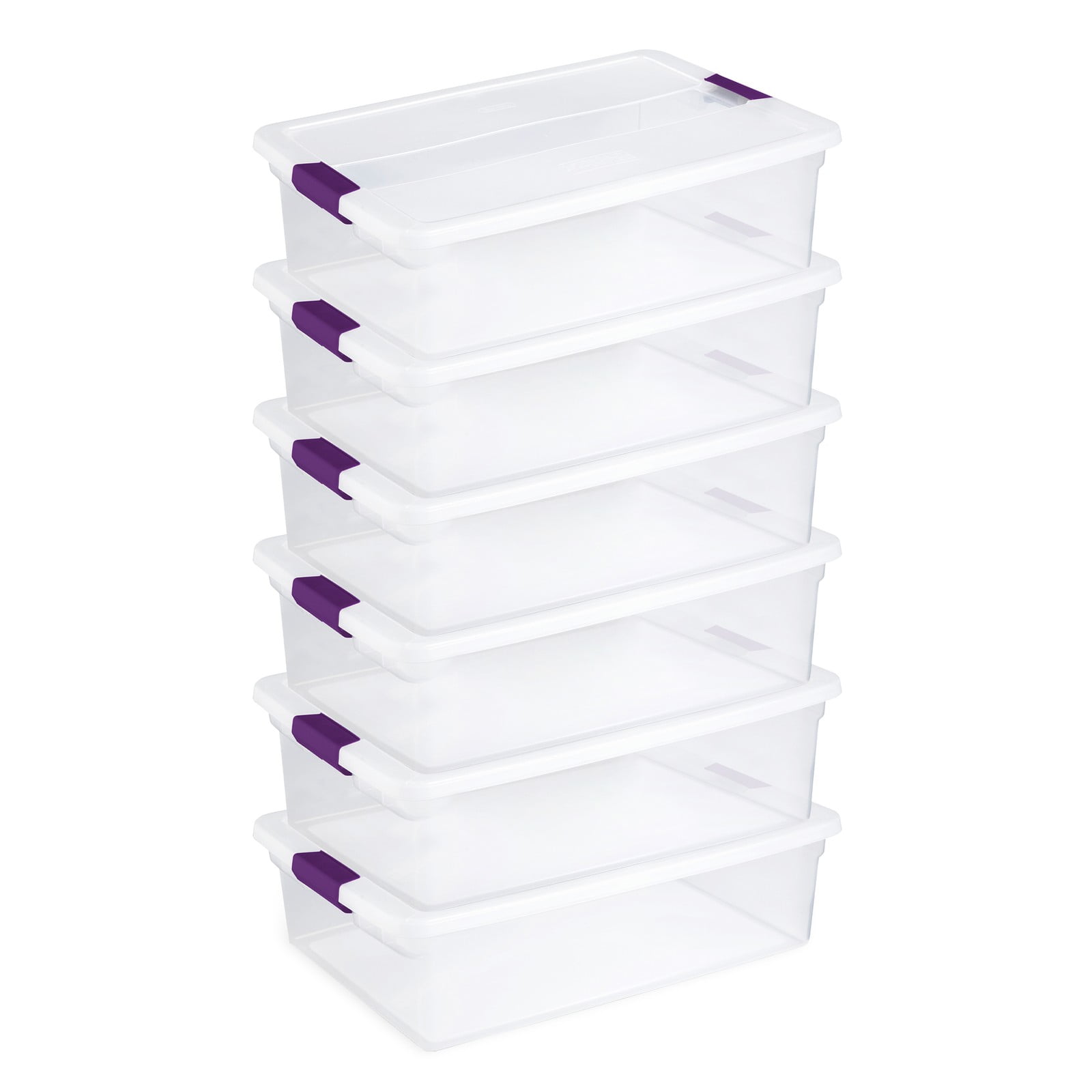 JWRWEF 32 Quart Clear Under Bed Storage Container Tote with Latching ...