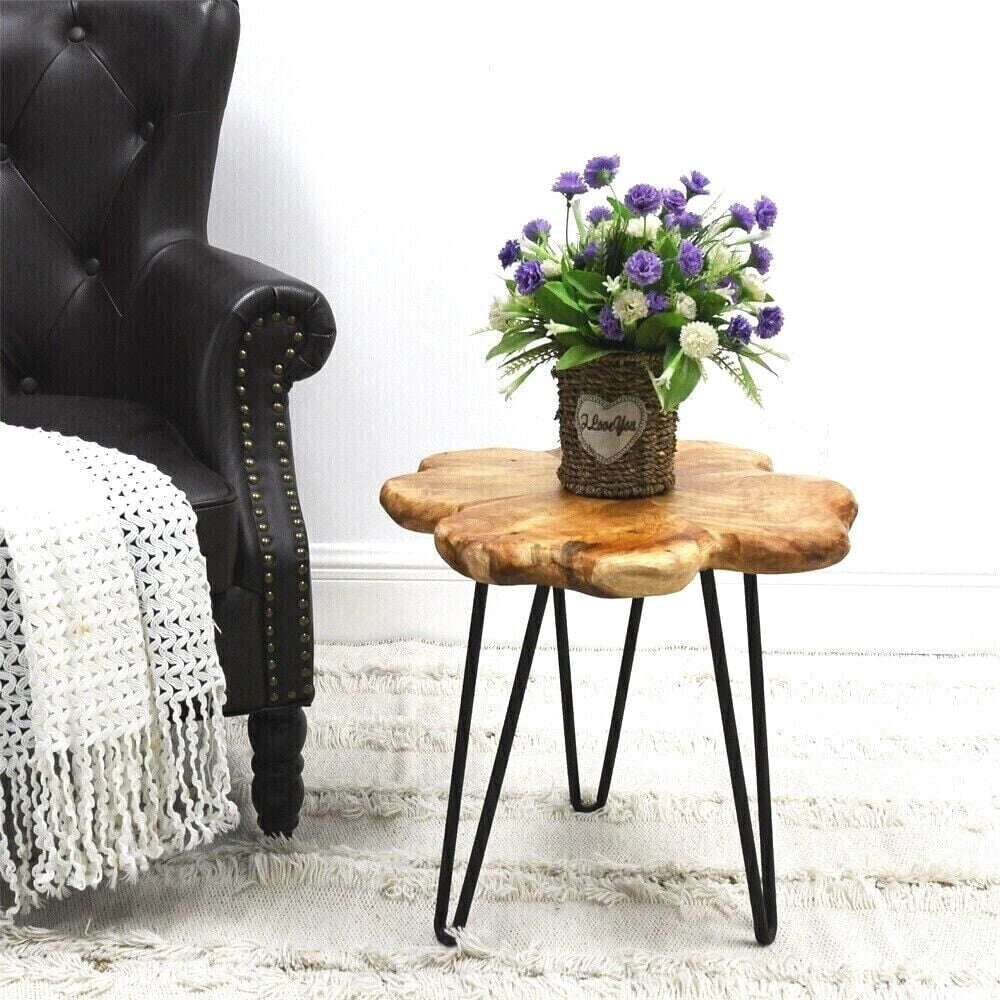 JWRWEF Greenage Natural Cedar Root Live Edge Coffee Table with Hairpin ...