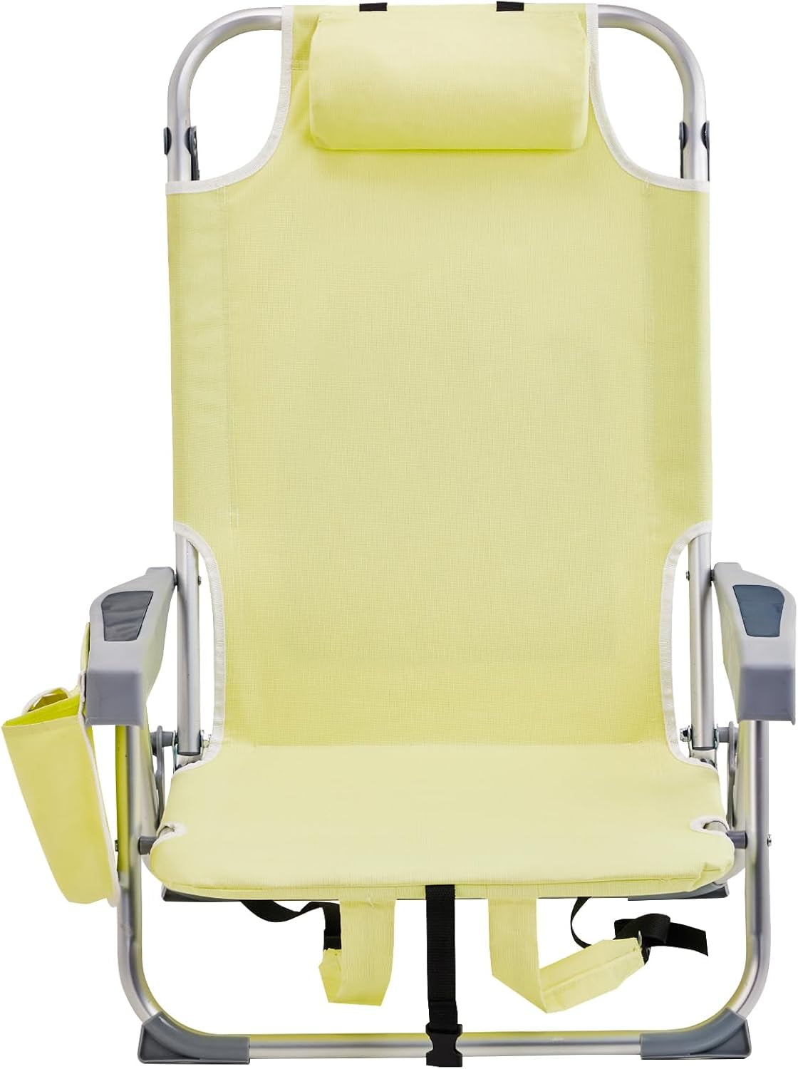 JWRWEF Low-Profile Folding Patio Chair with Headrest & Storage Pouch ...