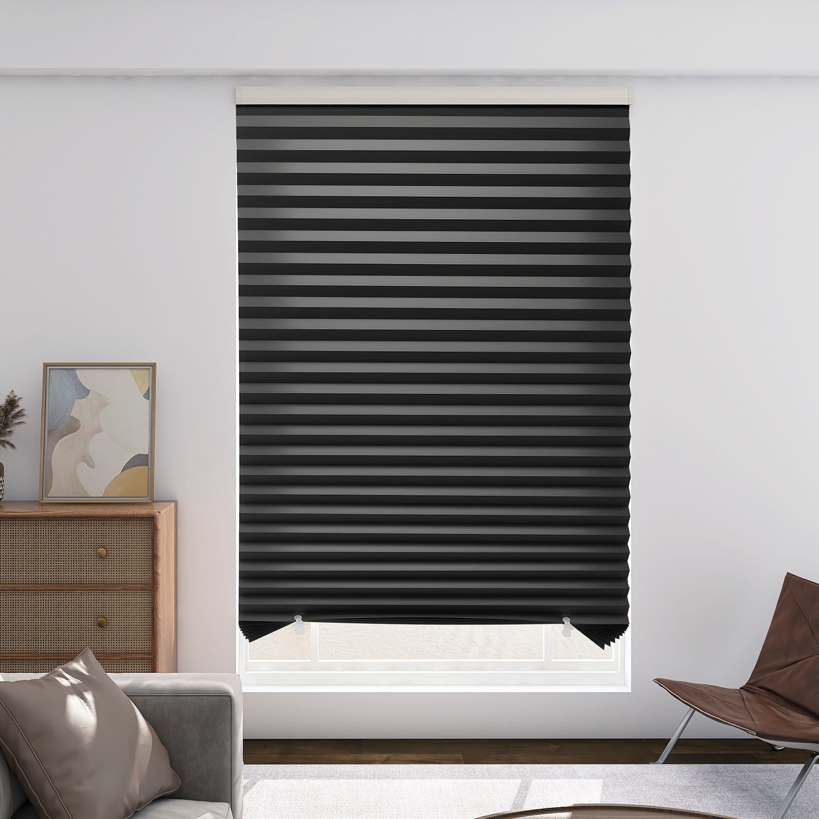 JWRWEF Temporary Blackout Paper Blinds, 6-Pack Pleated Paper Shades ...