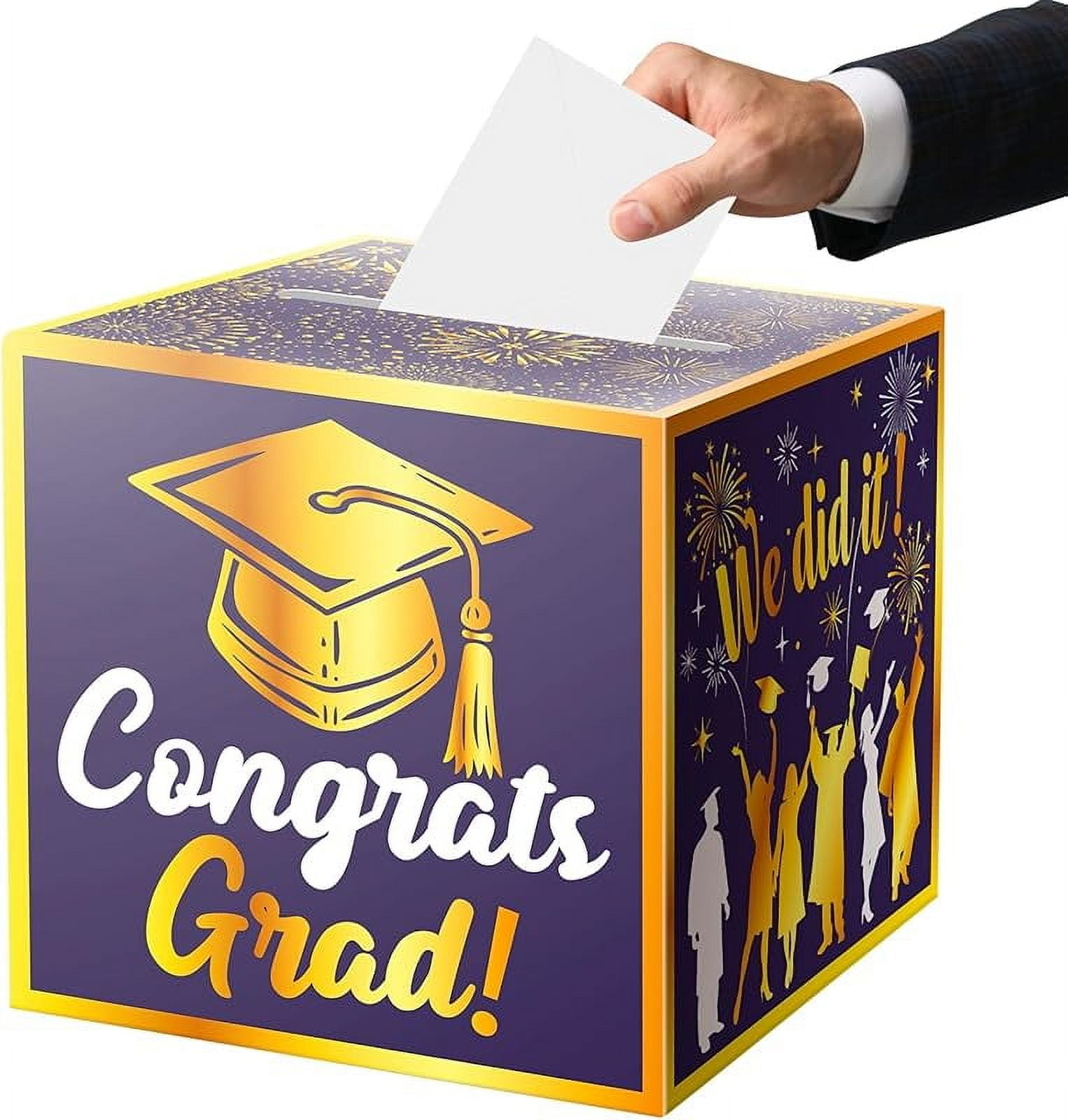 JWSCYSY Graduation Card Box Holder, Congrats Grad Foldable Cardboard ...