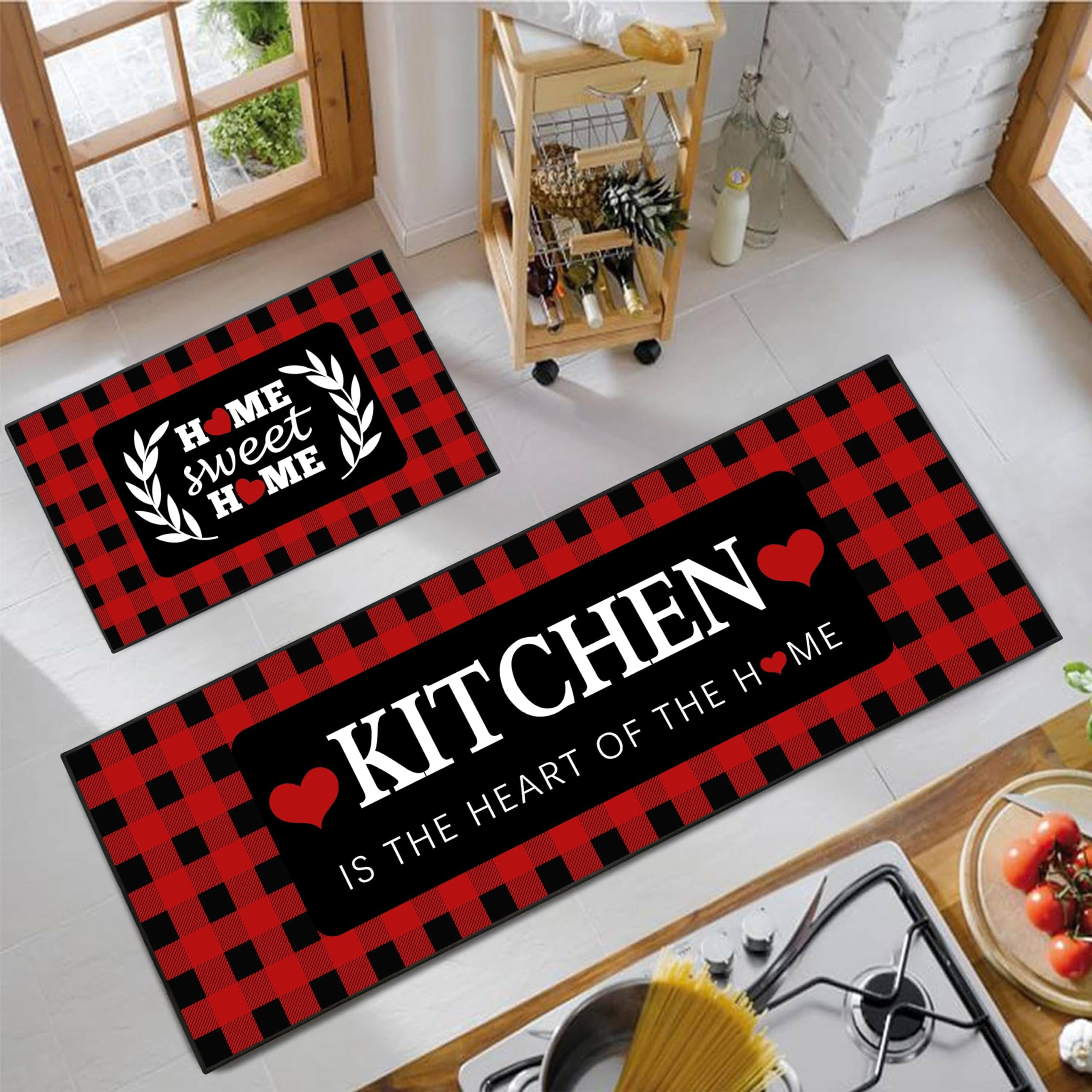Buffalo Plaid Kitchen Rug