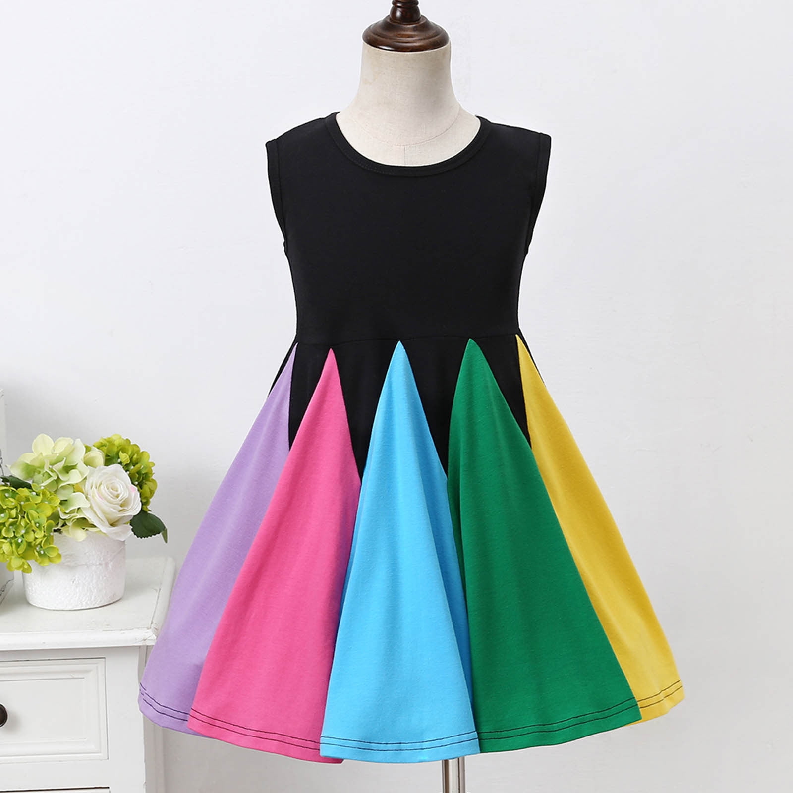 JWZUY (12months-5years) Girls'' Fashionable Cute Sweet Rainbow ...