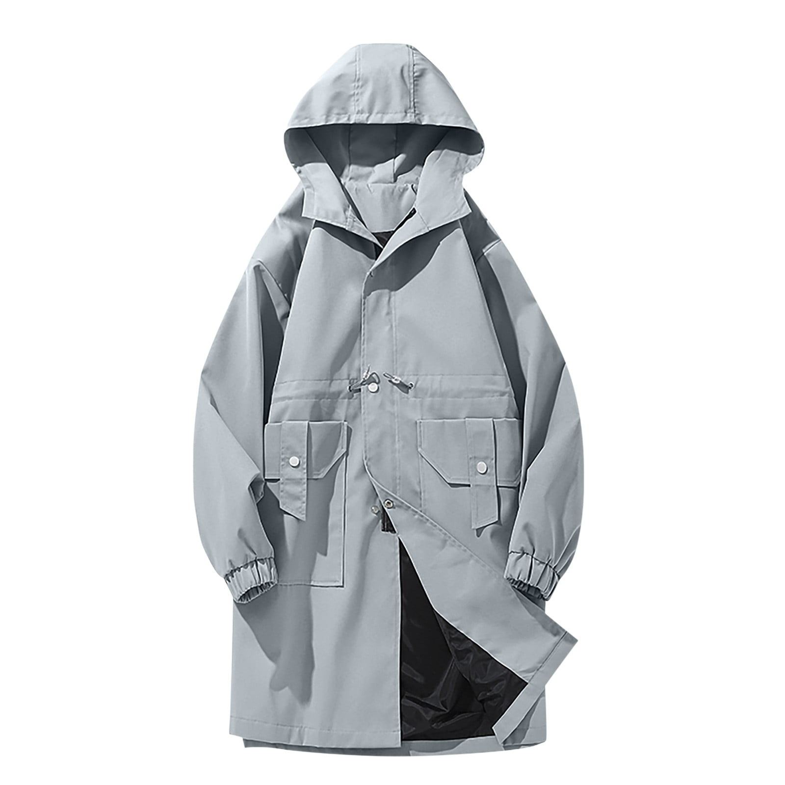 JWZUY Long Raincoat for Men's Fall and Winter Fashion in a Lightweight ...