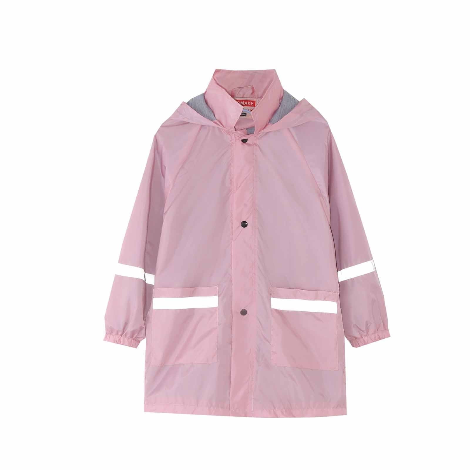 JWZUY Toddler Boy Girl Kids Color Block Zipper Button Rain Jacket ...