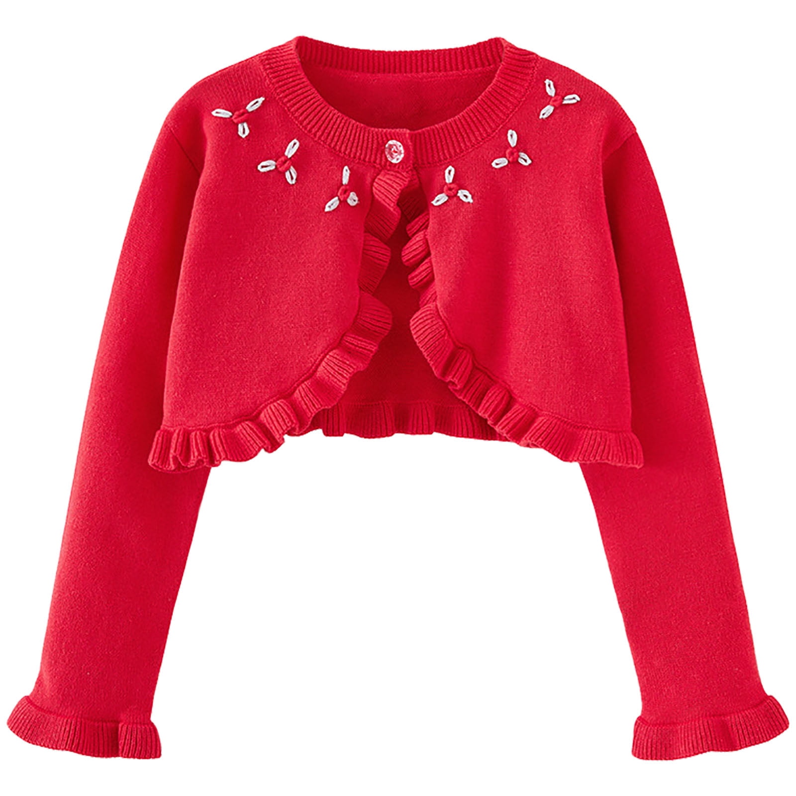 JWZUY Toddler Girls' Knit Bolero Shrug Flower Girl Dress Cover Up Cute ...