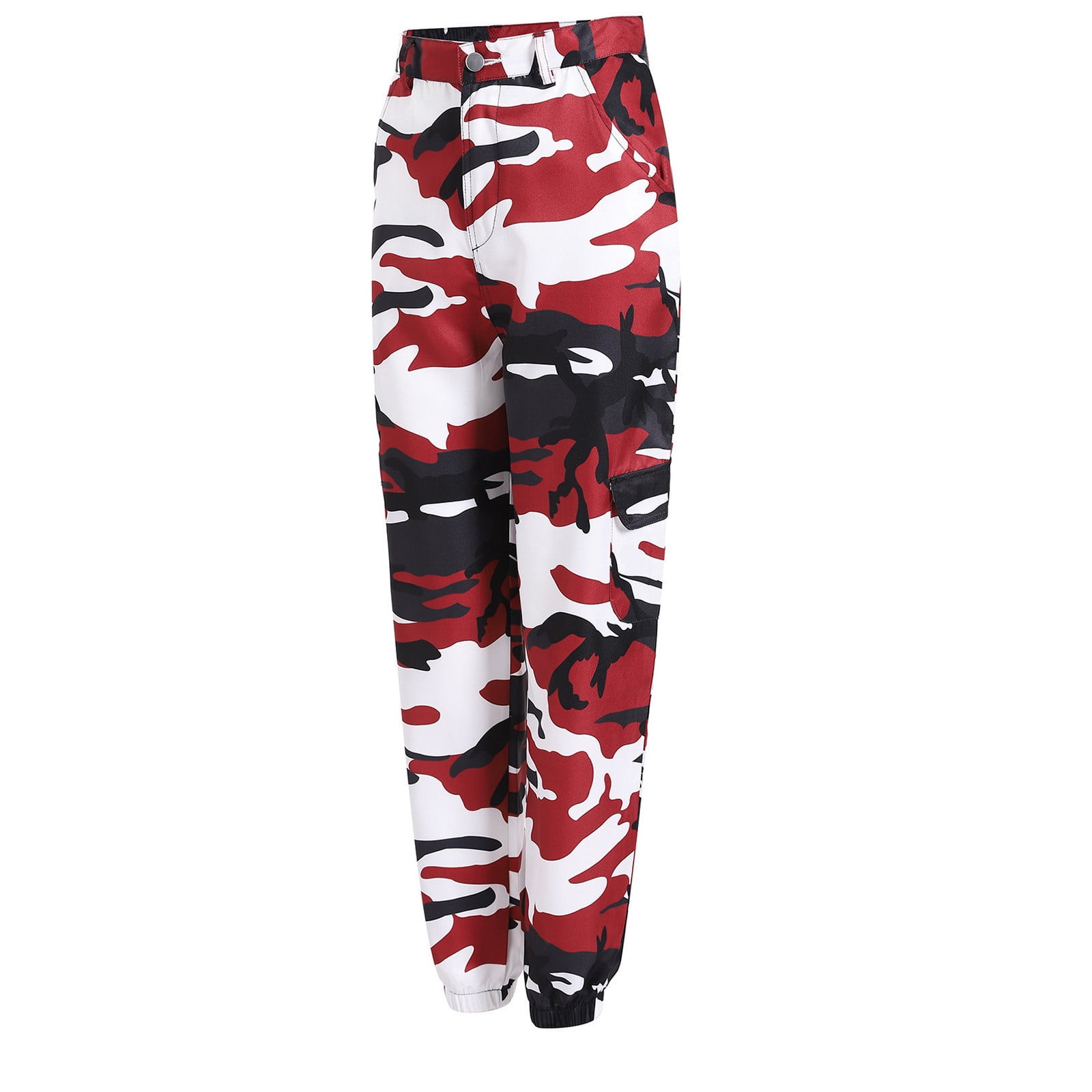 Jwzuy Women Camo Cargo Pants Camouflage Jogger Pants Casual Slim Fit